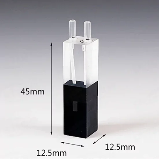 Black Wall Quartz Flow Cuvette with Glass for Continuous Flow ...