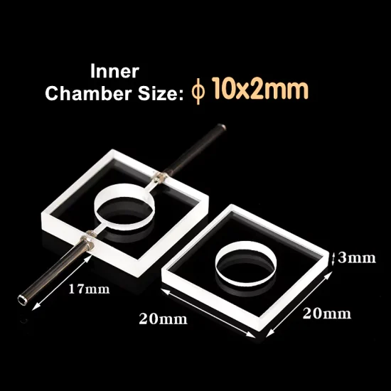 Transparent Quartz Flow-Through Cuvette with Stainless Steel Tubes for ...